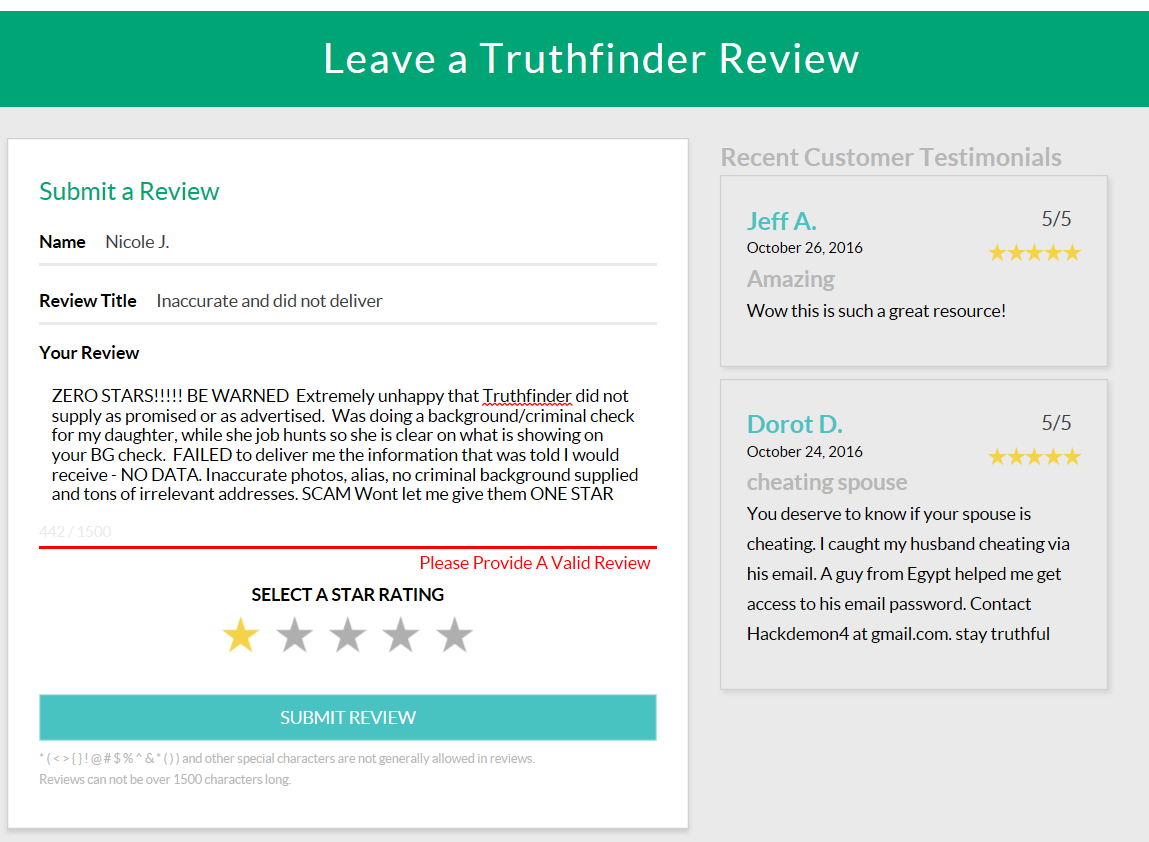 TruthFinder Reviews - 157 Reviews of Truthfinder.com | Sitejabber